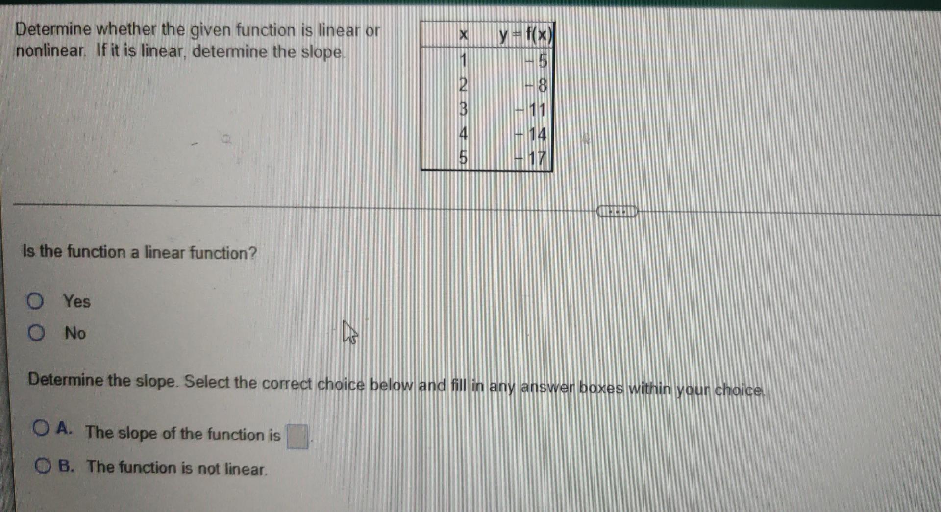 Solved Determine Whether The Given Function Is Linear Or 5056