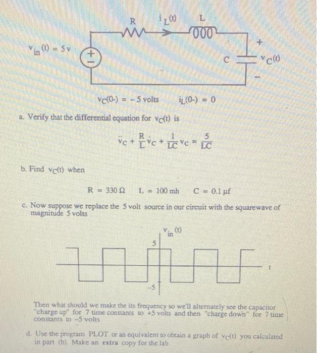 Solved 1. Given an underdamped circuit with transient | Chegg.com