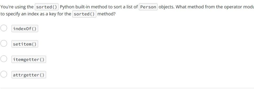 Solved Youre Using The Sorted Python Built In Method To