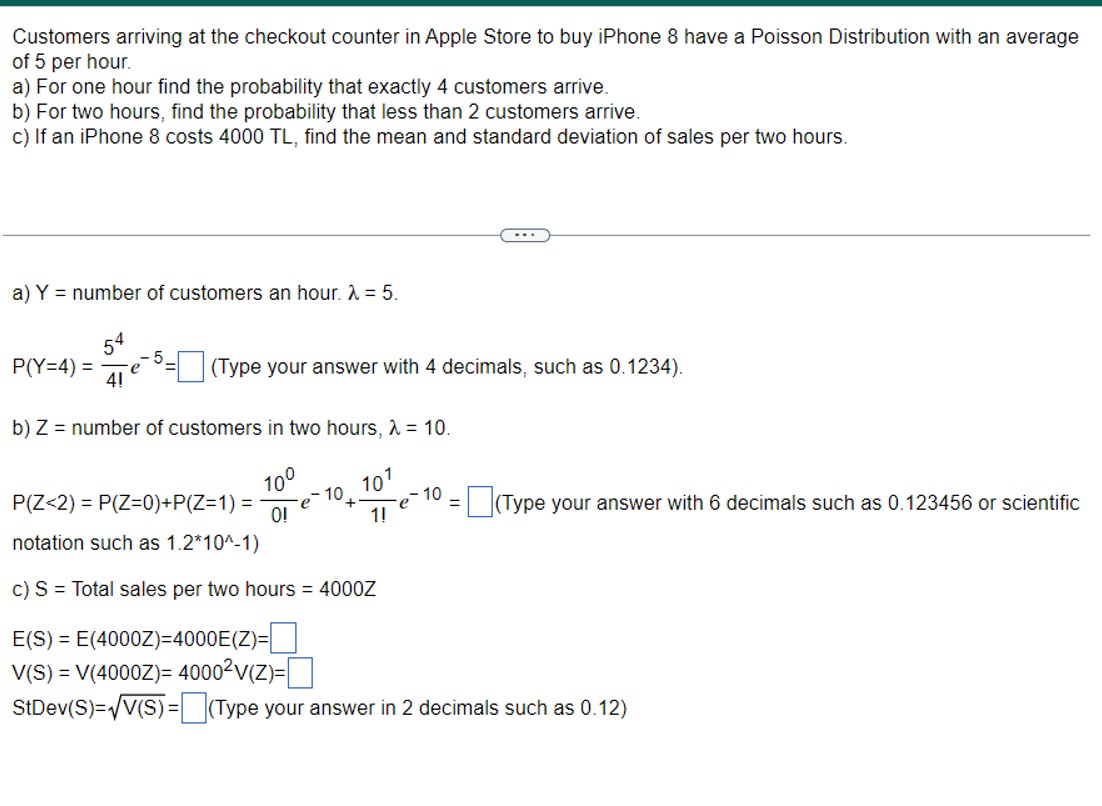 Solved Customers arriving at the checkout counter in Apple | Chegg.com