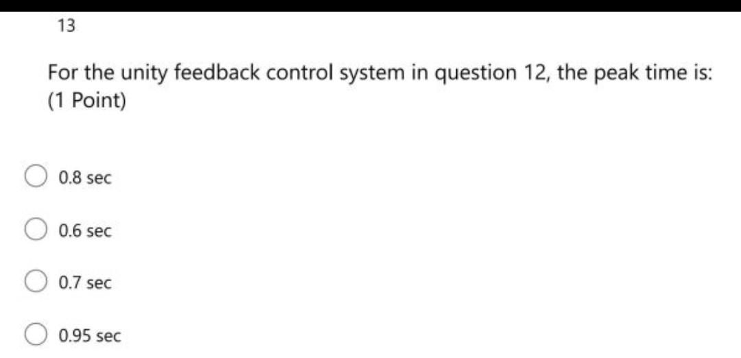 12 Consider A Unity Feedback Control Loop System With