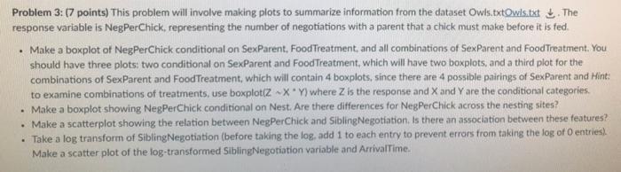 Solved Problem 3: (7 points) This problem will involve | Chegg.com