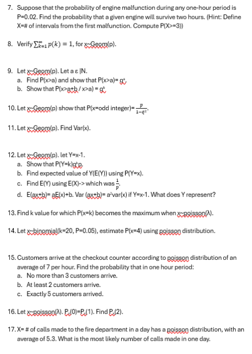 Solved Suppose that the probability of engine malfunction | Chegg.com