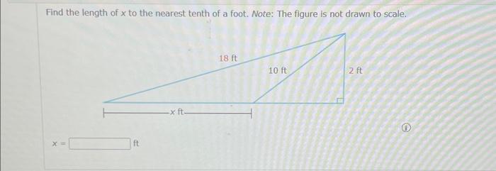 Solved Find the length of x to the nearest tenth of a foot. | Chegg.com