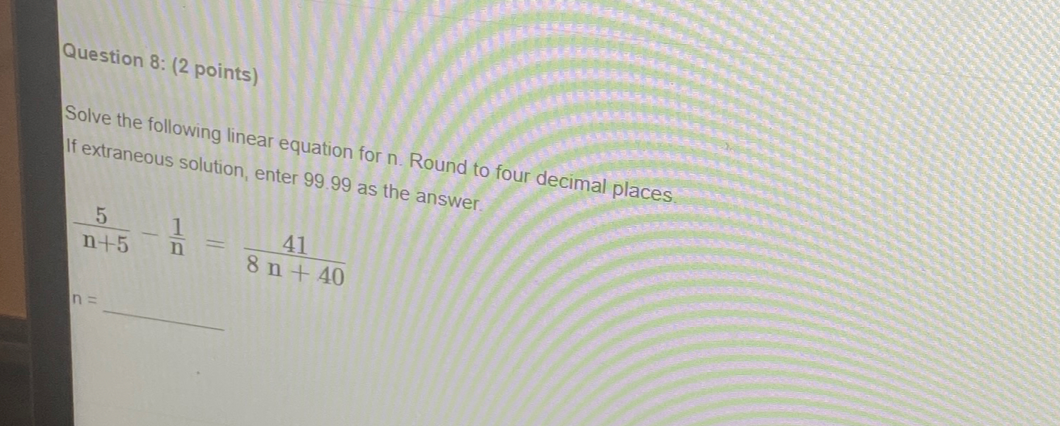 Solved Question 8: (2 ﻿points)Solve the following linear | Chegg.com