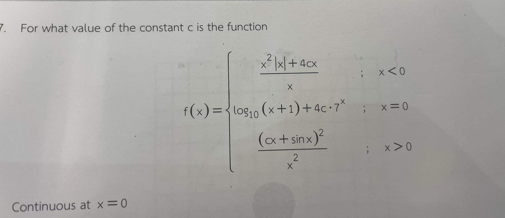 Solved For what value of the constant c ﻿is the | Chegg.com