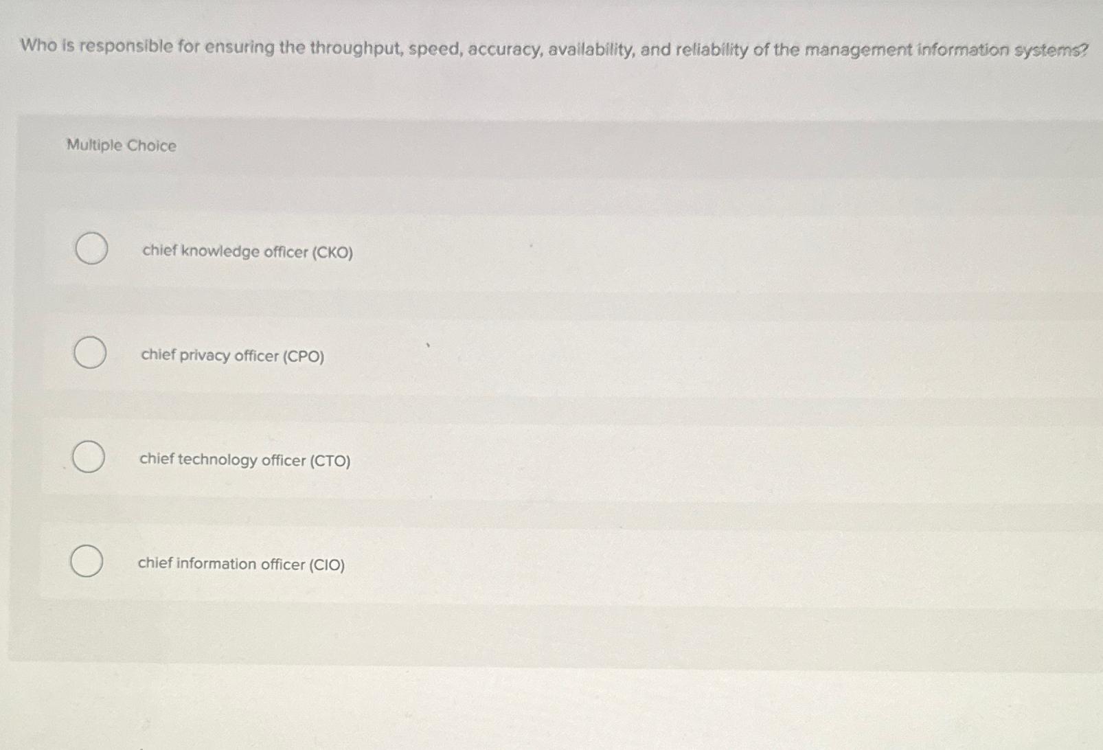 Solved Who is responsible for ensuring the throughput, | Chegg.com