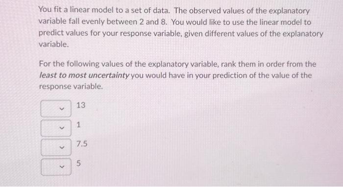 You fit a linear model to a set of data. The observed | Chegg.com