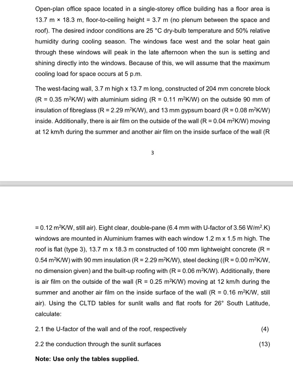 Solved Open-plan office space located in a single-storey | Chegg.com