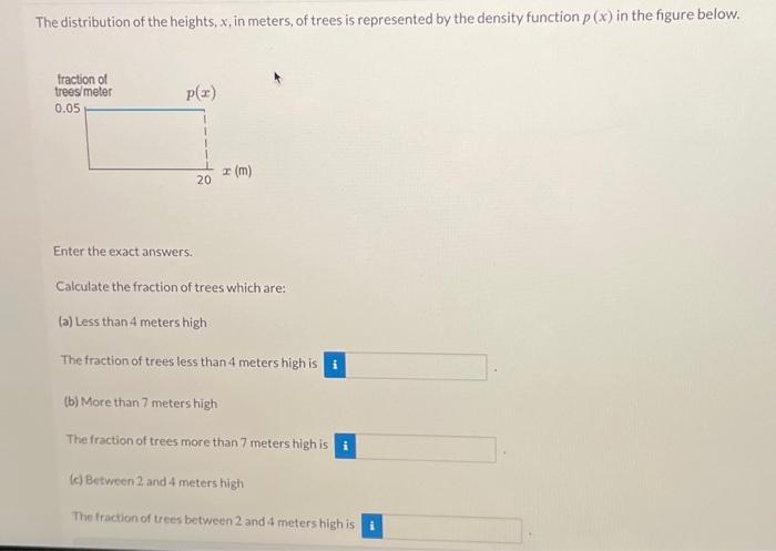 Solved The distribution of the heights, x, in meters, of | Chegg.com