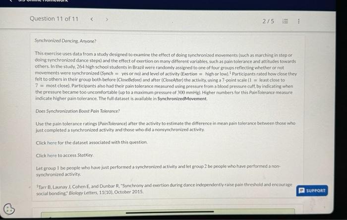 This exercise uses data from a study designed to | Chegg.com