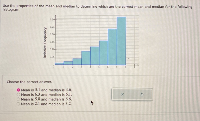 Solved Use The Properties Of The Mean And Median To