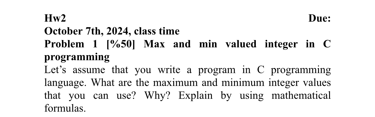 Solved Hw2Due:October 7th, 2024, ﻿class timeProblem 1 [%50] | Chegg.com