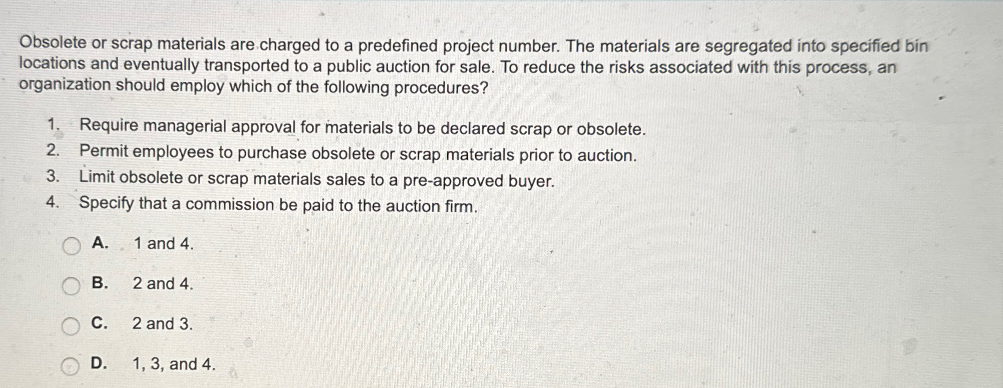 Solved Obsolete or scrap materials are charged to a | Chegg.com