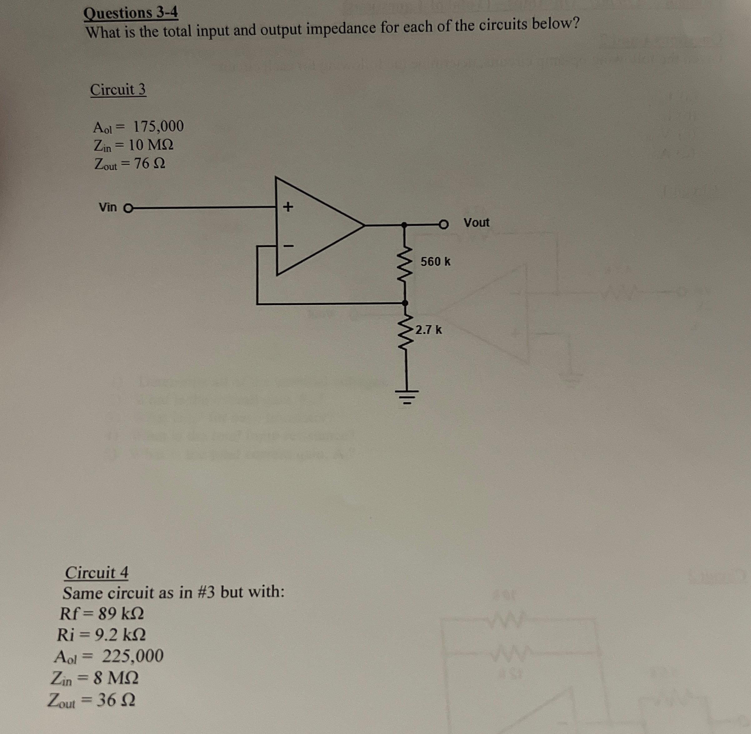 Solved Questions 3-4What is the total input and output | Chegg.com