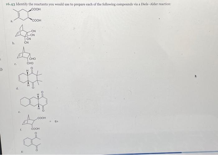 Solved 16.43 Identify the reactants you would use to prepare | Chegg.com