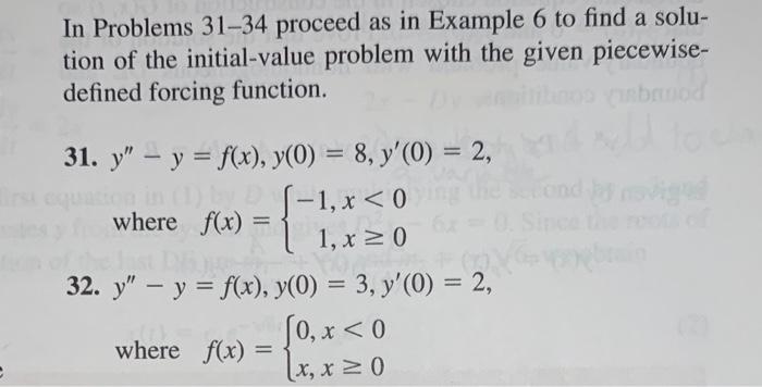 Solved In Problems 31−34 proceed as in Example 6 to find a | Chegg.com