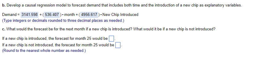 Solved b. ﻿Develop a causal regression model to forecast | Chegg.com