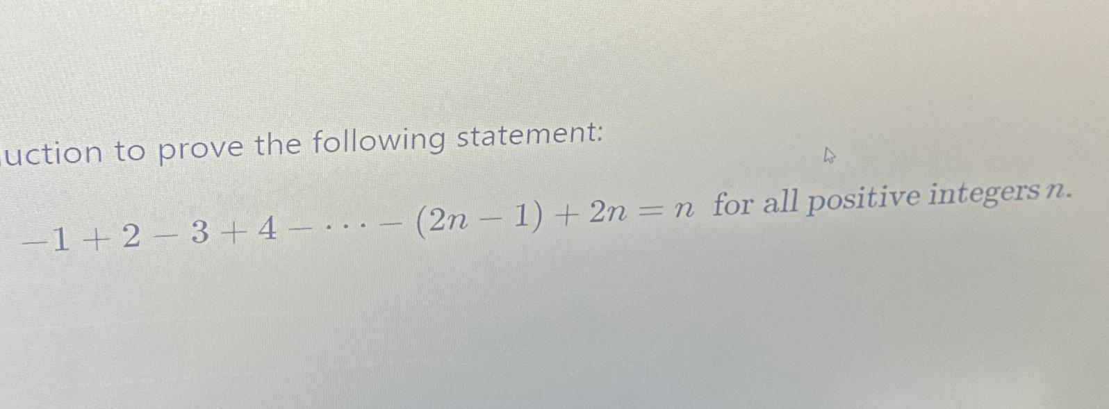 Solved uction to prove the following | Chegg.com