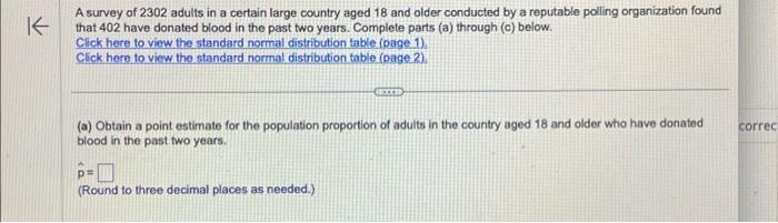 Solved A survey of 2302 adults in a certain large country | Chegg.com