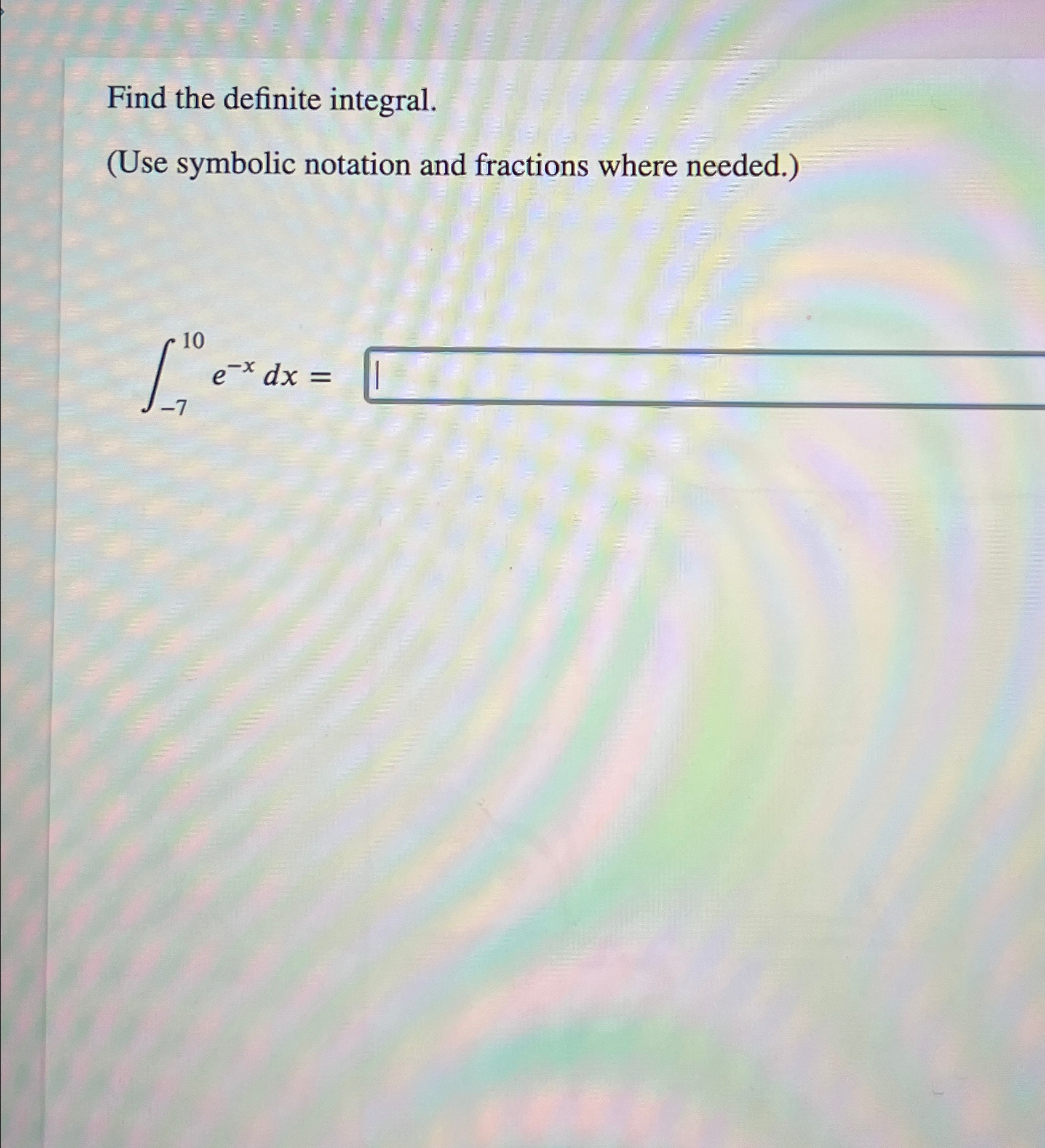 Solved Find the definite integral.(Use symbolic notation and | Chegg.com