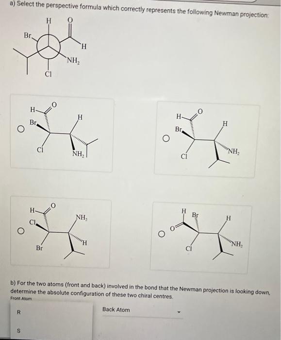 Solved a) Select the perspective formula which correctly | Chegg.com