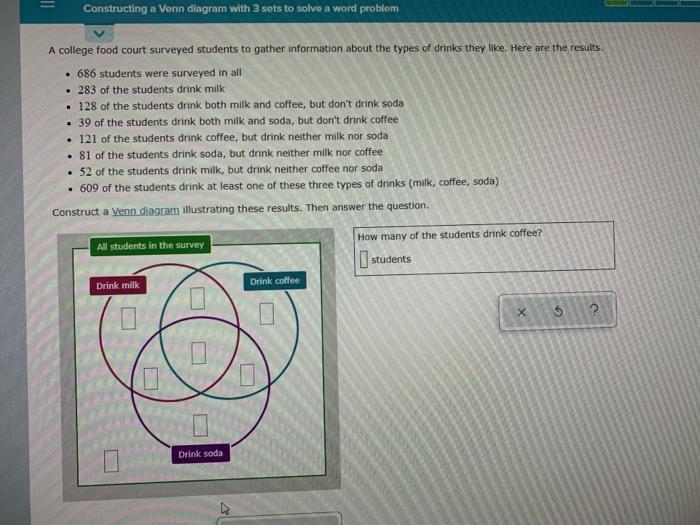 Solved Constructing a Venn diagram with 3 sets to solve a | Chegg.com
