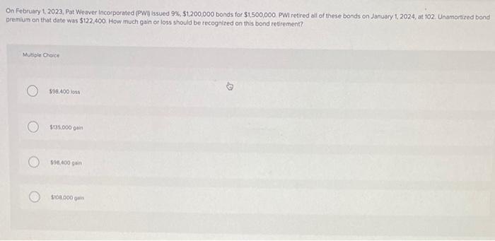 Solved On February 1,2023, Pat Weaver Incorporated (PWI | Chegg.com