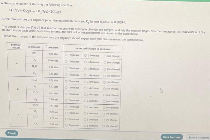 Solved A chemical engineer is studying the following | Chegg.com