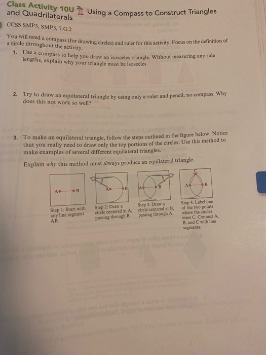 Solved 3:441 Class Activity 100 Using a Compass to | Chegg.com
