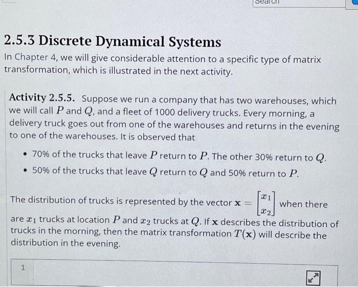 Solved 2.5.3 Discrete Dynamical Systems In Chapter 4, we | Chegg.com