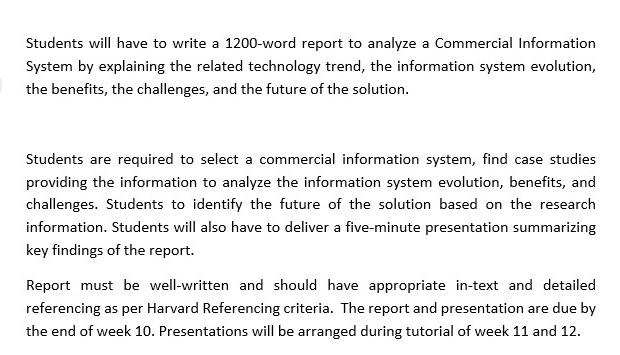Students will have to write a 1200 -word report to | Chegg.com