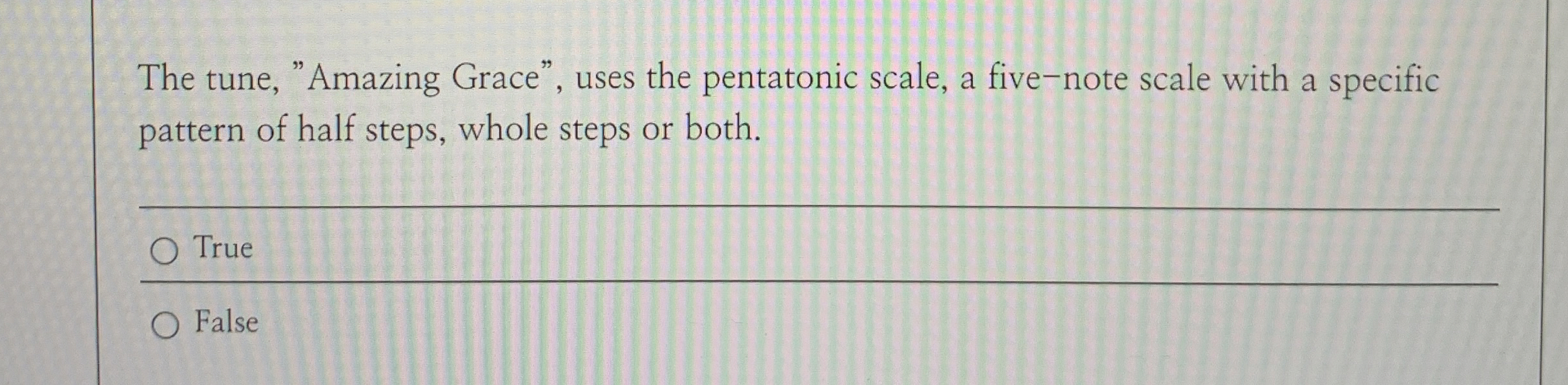 Solved The tune, "Amazing Grace", uses the pentatonic scale, | Chegg.com
