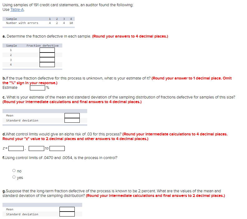 Solved Using samples of 191 ﻿credit card statements, an | Chegg.com