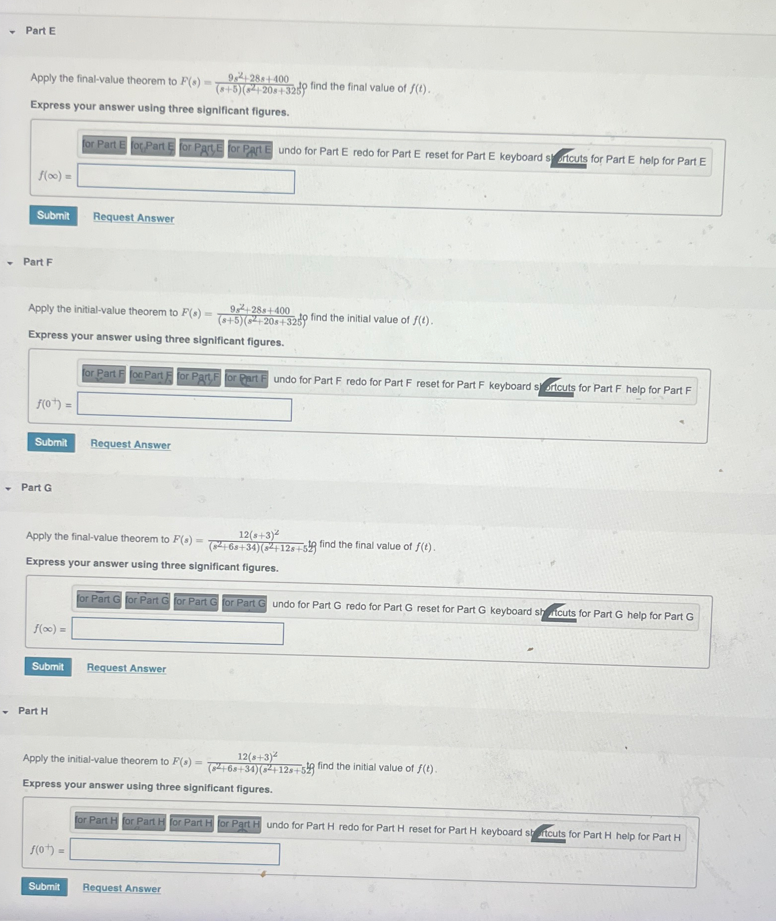 Solved Part EApply the final-value theorem to | Chegg.com