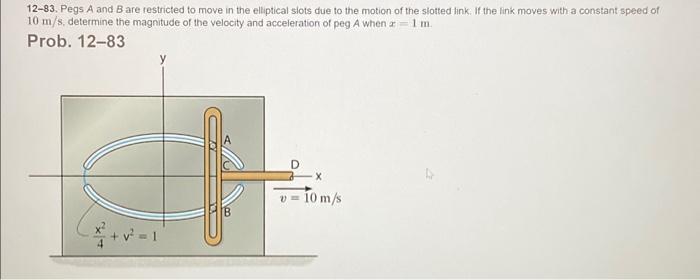 Solved 12-83. Pegs A and B are restricted to move in the | Chegg.com
