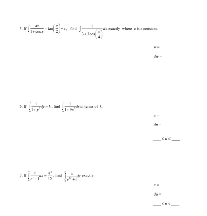 Solved INTEGRALS (Substitution) Evaluate the | Chegg.com