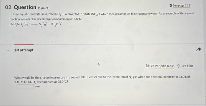 Solved 02 Question (1 point) In some aquatic ecosystems, | Chegg.com