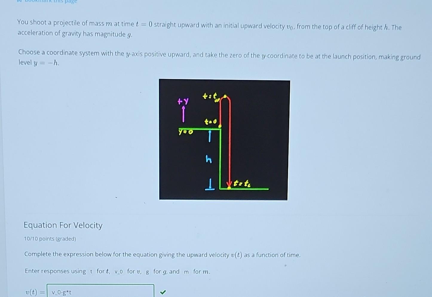Landing Time - Second Method 0/10 points (graded) | Chegg.com