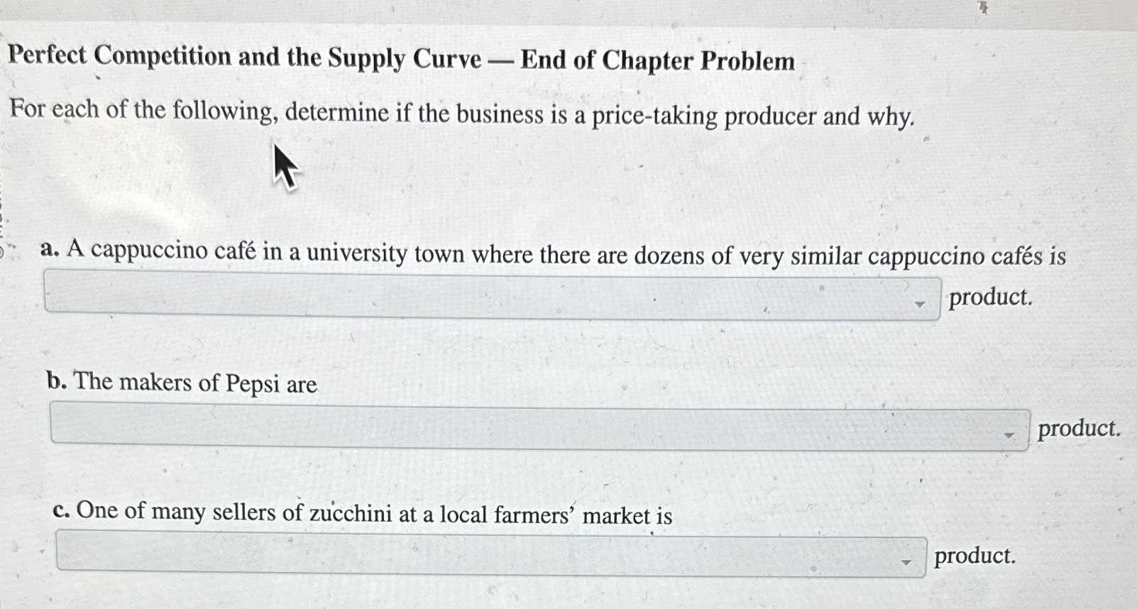 Solved Perfect Competition and the Supply Curve - ﻿End of | Chegg.com