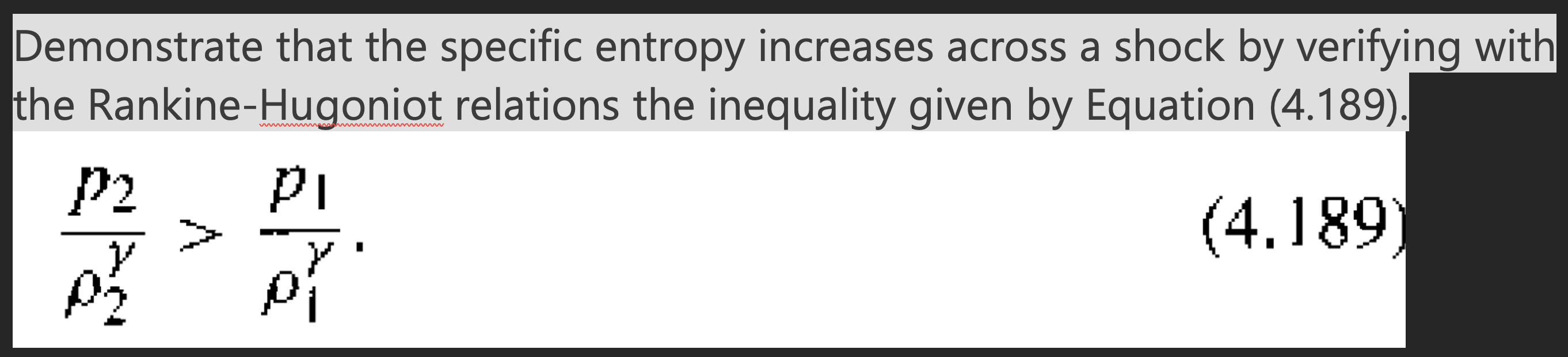 Solved Demonstrate that the specific entropy increases | Chegg.com
