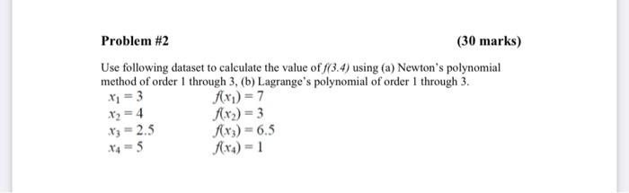 Solved Use following dataset to calculate the value of | Chegg.com