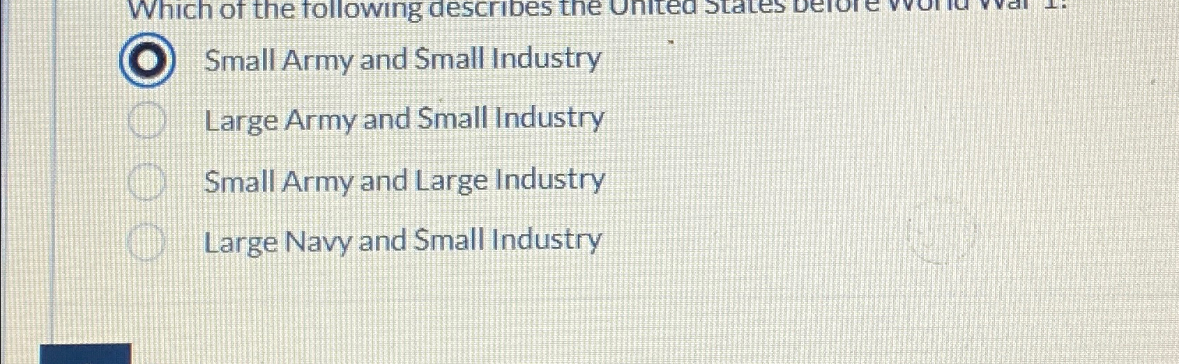 Solved Small Army and Small IndustryLarge Army and Small | Chegg.com