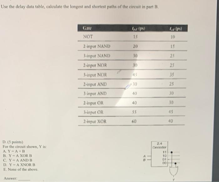 Solved Use The Delay Data Table Calculate The Longest And 