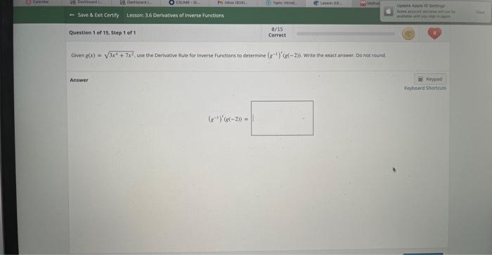 Solved Calenda 48 buch - Save & Exit Certify Lesson: 3.6 | Chegg.com
