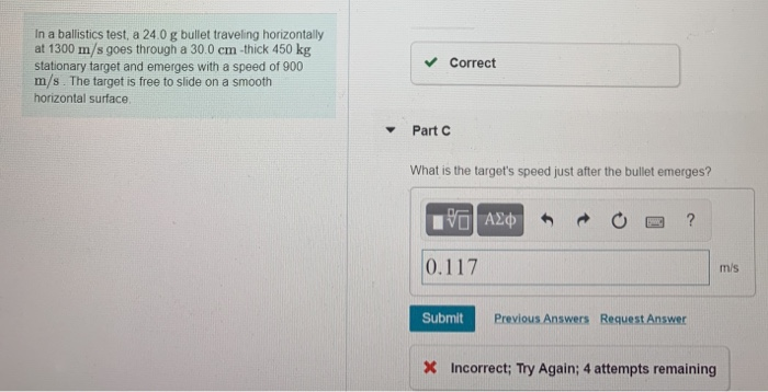 Solved In a ballistics test, a 24.0 g bullet traveling | Chegg.com