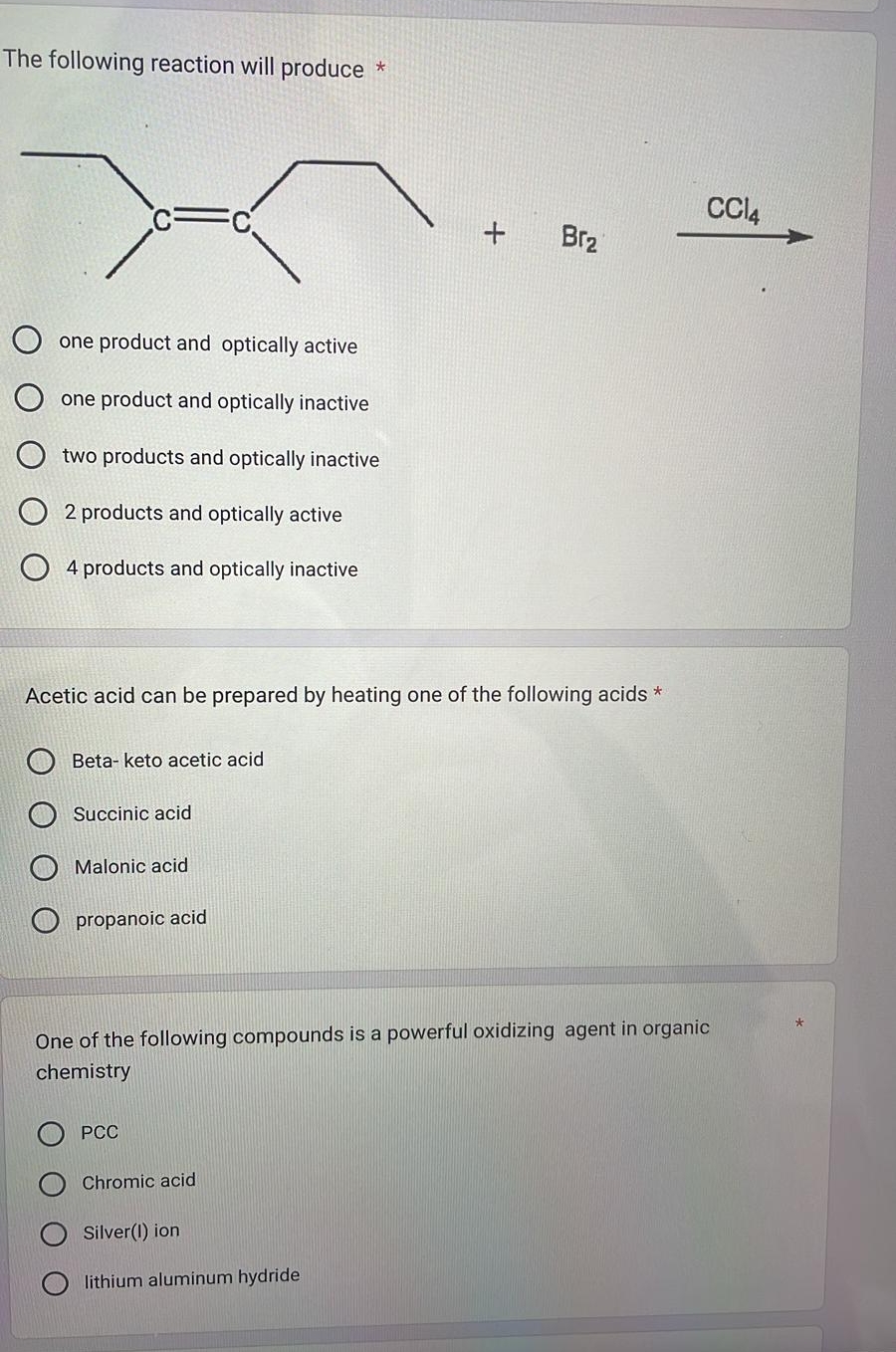Solved The following reaction will produce *one product and | Chegg.com
