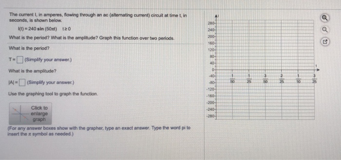 Solved The current I, in amperes, flowing through an ac | Chegg.com