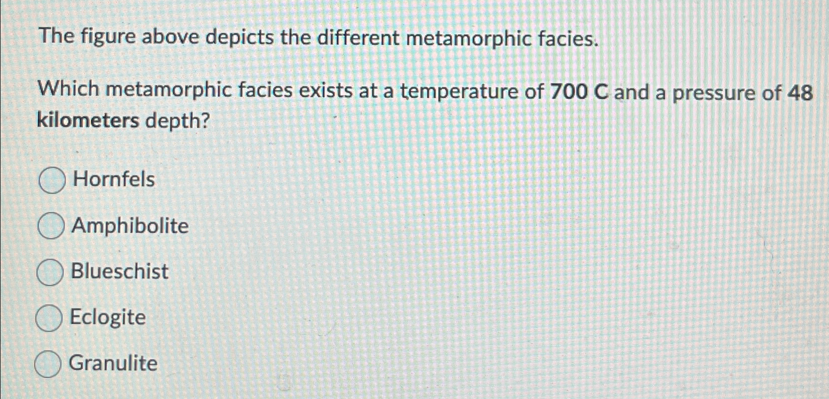 Solved The figure above depicts the different metamorphic | Chegg.com