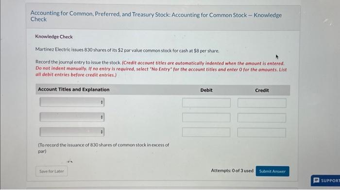 Solved Accounting for Common, Preferred, and Treasury Stock: | Chegg.com